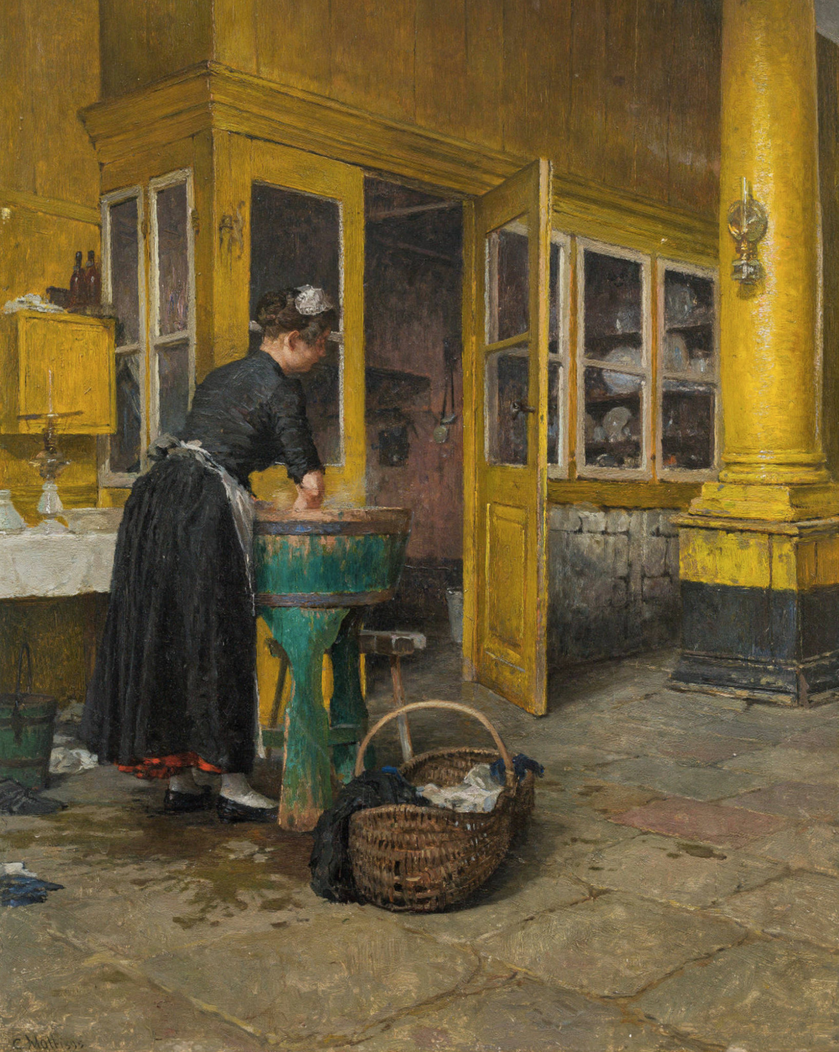 Carl Moll - Der Waschtag - Gemälde | Kunstkaufen.at