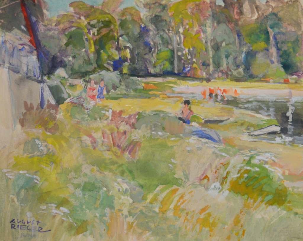 August Rieger - Alte Donau in Wien - Aquarell | Kunstkaufen.at